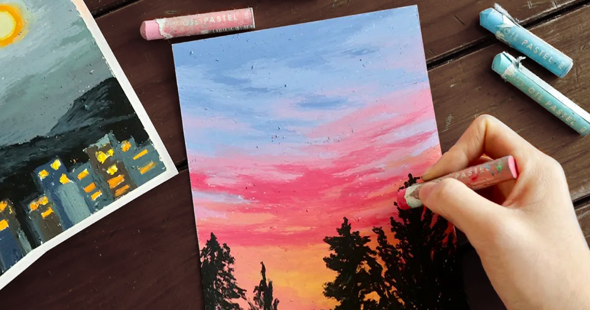 CLASS101+ | Light and sky time captured with oil pastels