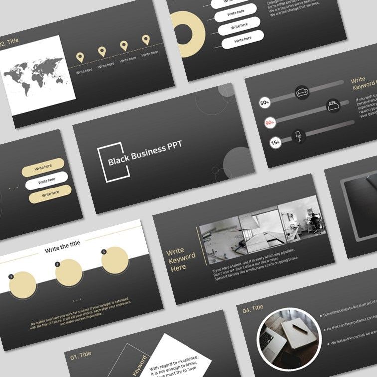 CLASS101 | 모핑 효과가 적용된 블랙 비즈니스 PPT 템플릿 (B3) | TNT Speech