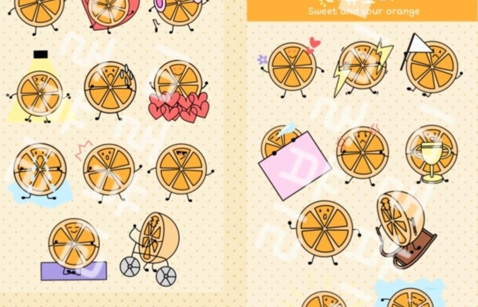 CLASS101 | 다꾸 스티커팩 sweet and sour orange 2종