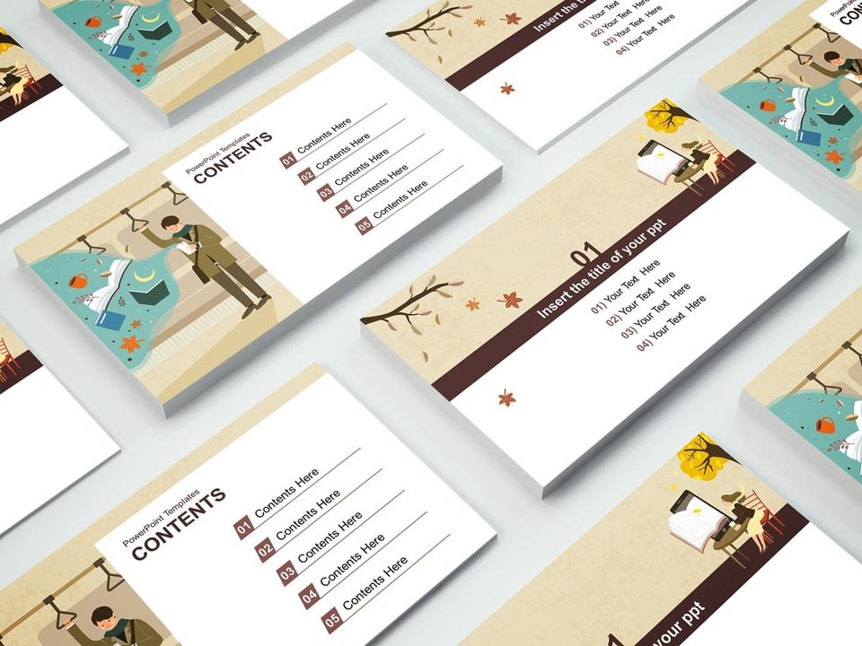 클래스101 | [10장] 독서 책 도서 가을 감상문 깔끔한 PPT 템플릿228 피피티 파워포인트 | 파포장인